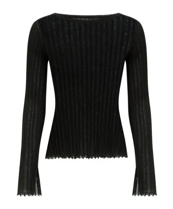 Loulou De Saison Mabille Ribbed Boat-neck T-shirt - Black