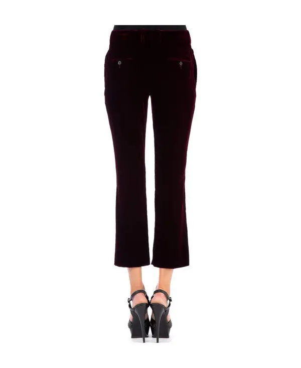 Saint Laurent Cropped Velvet Fla Pants