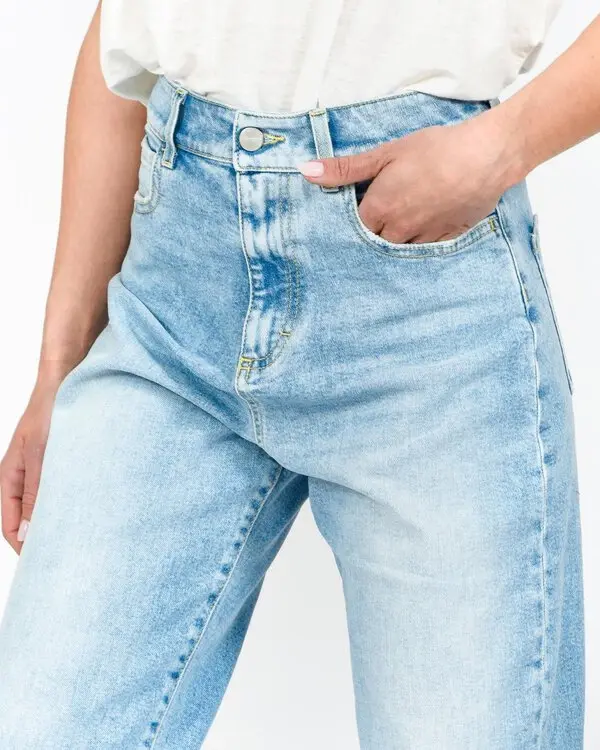 Icons Name Faded Zipper Denim Pants