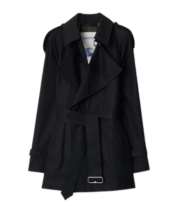 Burberry Double-breasted Belted Jacket - Black