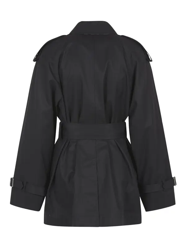 Burberry Double-breasted Belted Jacket With Checked Lining