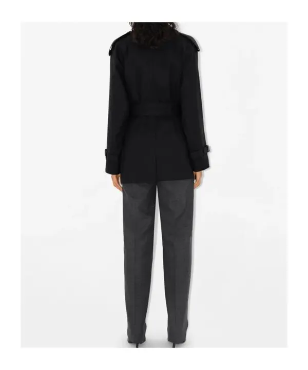 Burberry Double-breasted Belted Jacket With Checked Lining