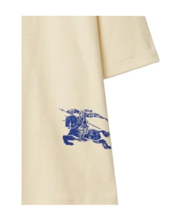 Burberry Crewneck T-shirt With Equestrian Knight Print - Nude