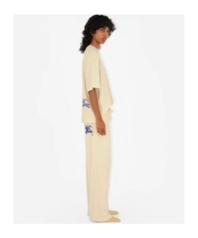 Burberry Crewneck T-shirt With Equestrian Knight Print - Nude