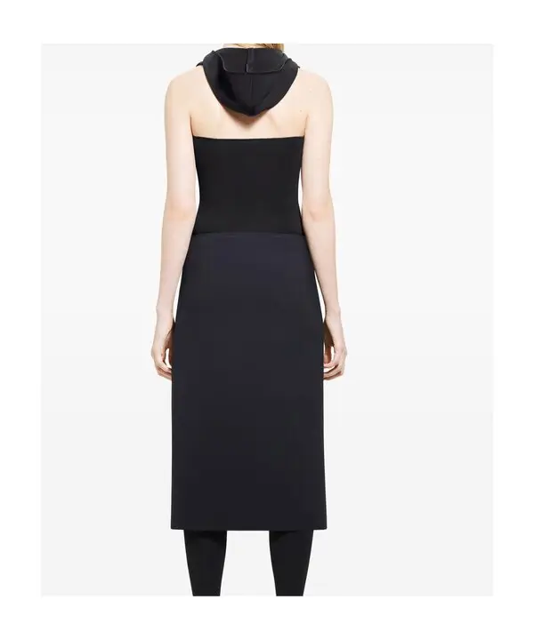 COURREGES Sleeveless Hooded Bodysuit With Sheer Detailing - Black