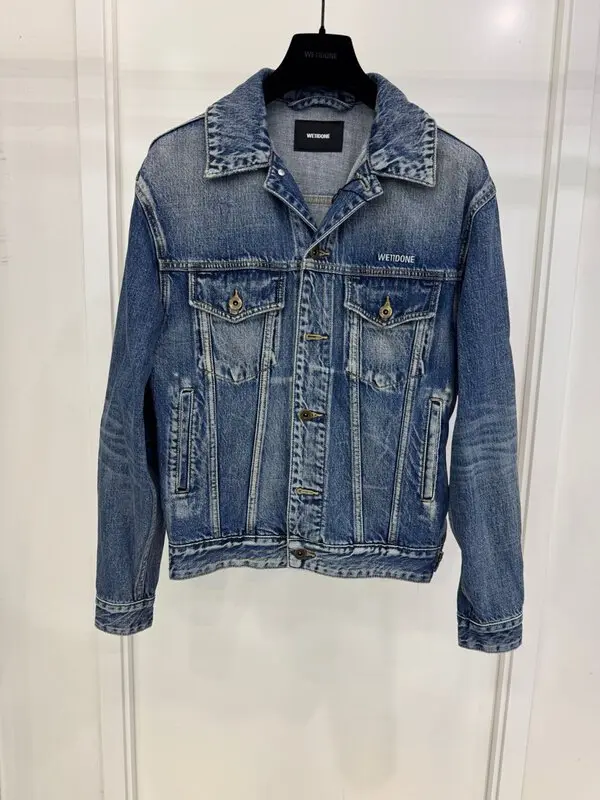 We11Done Logo Embroidered Denim Jacket