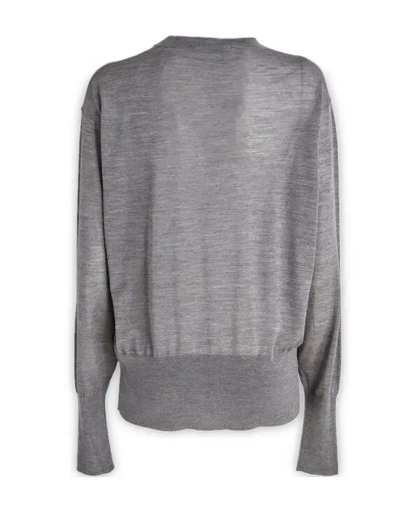 Stella McCartney Cut-out Detail Crewneck Knitted Top - Gray