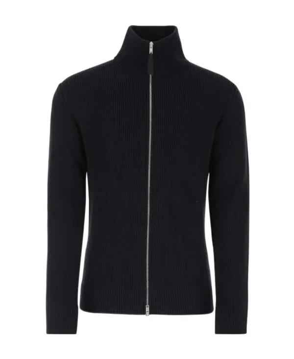 MAISON MARGIELA Zip-up Knitted Sweater - Black