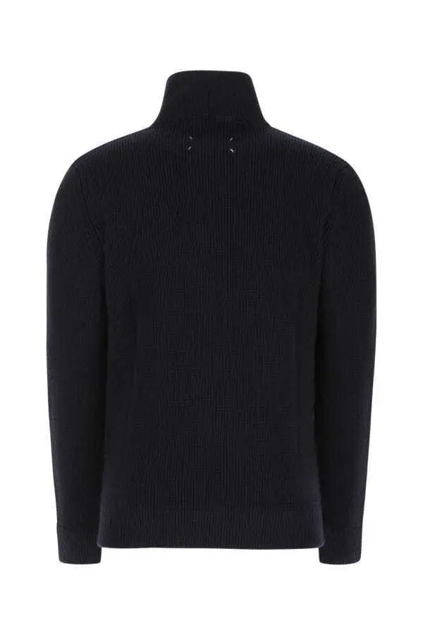 MAISON MARGIELA Zip-up Knitted Sweater - Black