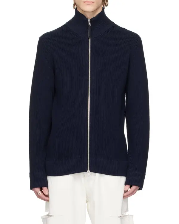 MAISON MARGIELA Zip-up Knitted Sweater - Black