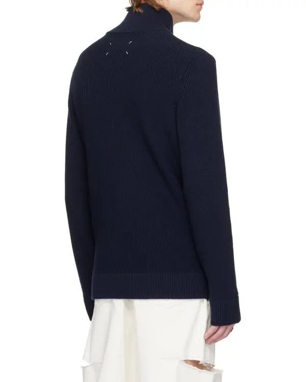 MAISON MARGIELA Zip-up Knitted Sweater - Black