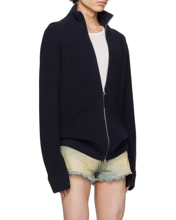 MAISON MARGIELA Zip-up Knitted Sweater - Black