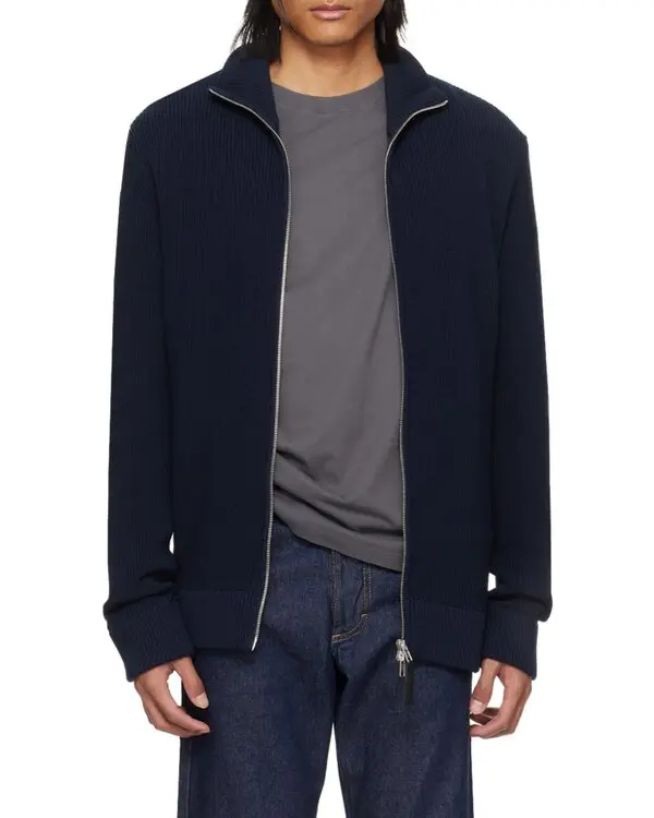 MAISON MARGIELA Zip-up Knitted Sweater - Black