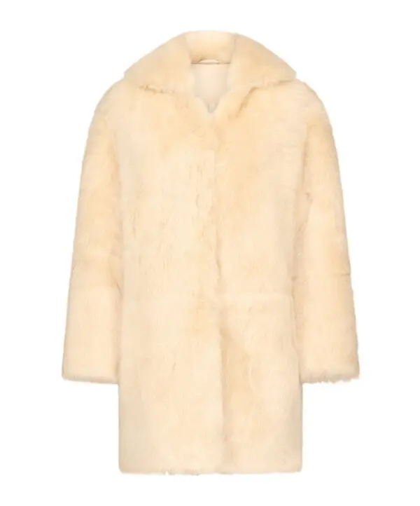 Loulou De Saison Ruben Spread-collar Lamb-fur Coat - Butter