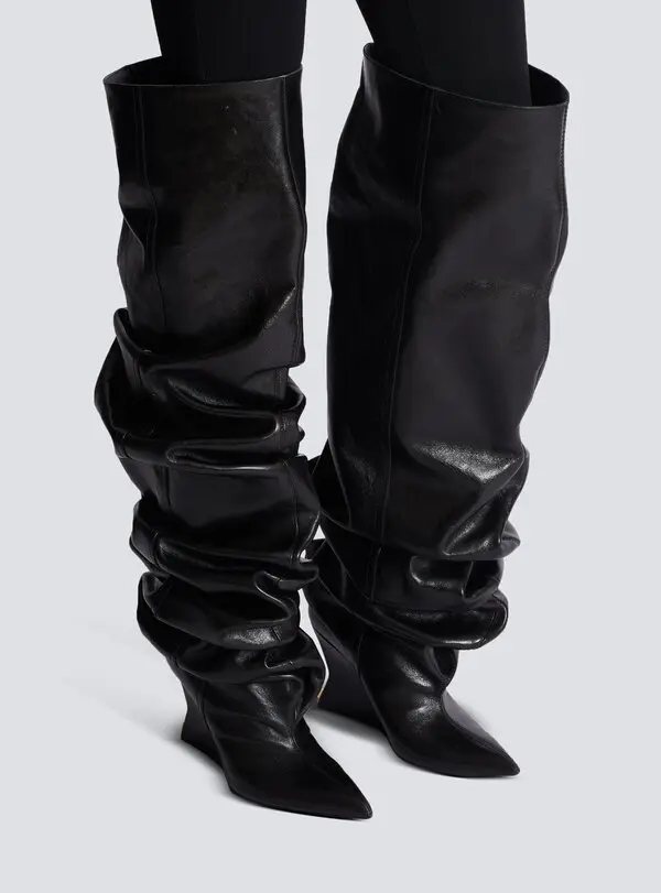 Balmain Wedge Thigh-high Boots