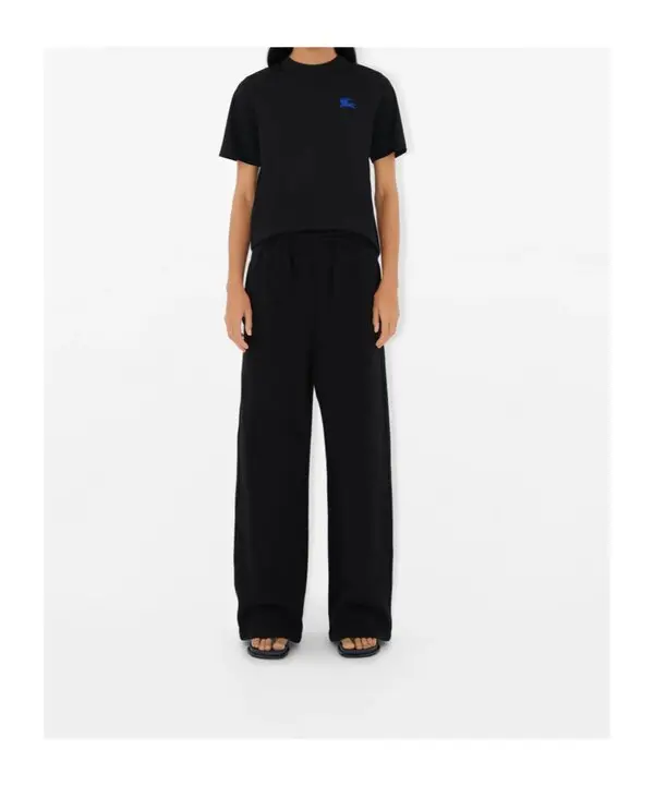 Burberry Crewneck T-shirt With Embroidered Equestrian Knight - Black