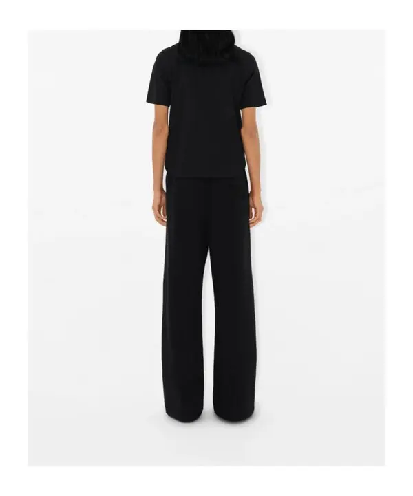 Burberry Crewneck T-shirt With Embroidered Equestrian Knight - Black