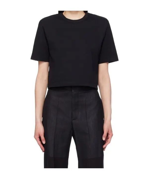 Wardrobe.NYC Crew Neck Cropped T-shirt - Black