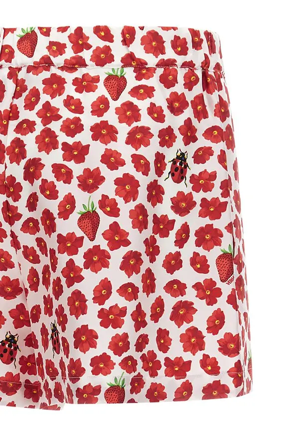 Versace Floral Print Elasticated Waist Shorts - Multi-color