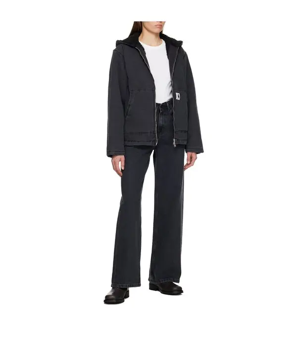Carhartt Zip-up Hooded Jacket With Patch Pockets