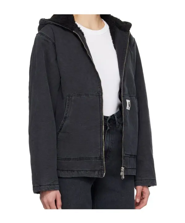 Carhartt Zip-up Hooded Jacket With Patch Pockets
