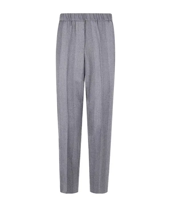 Peserico Herringbone Elasticated-waist Trousers - Gray