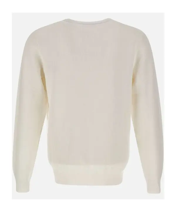 SUN 68 Honeycomb Crew Neck Knitted Jumper - White
