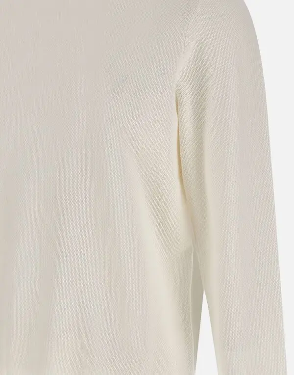 SUN 68 Honeycomb Crew Neck Knitted Jumper - White