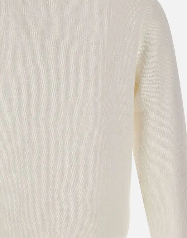 SUN 68 Honeycomb Crew Neck Knitted Jumper - White