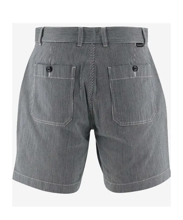 Woolrich Logo Tag Striped Bermuda Shorts - Gray
