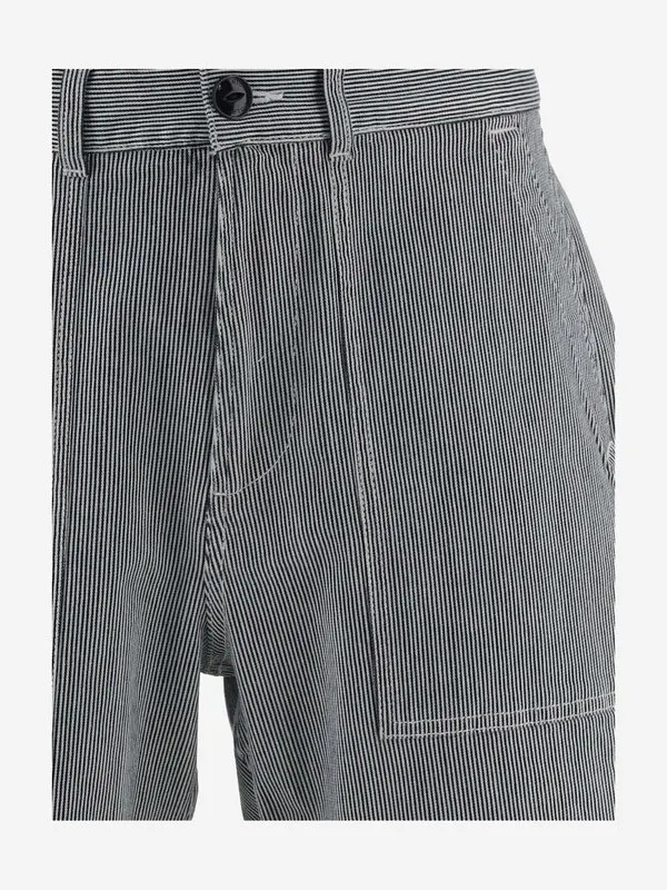 Woolrich Logo Tag Striped Bermuda Shorts - Gray