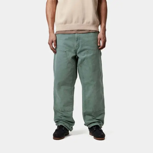 Carhartt Work In Progress Double Knee Relaxed Straight Fit Pants - Green