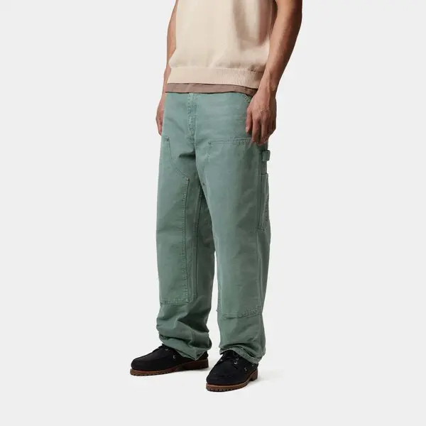Carhartt Work In Progress Double Knee Relaxed Straight Fit Pants - Green