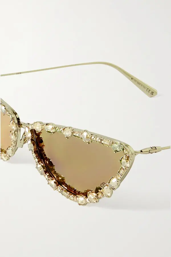 Dior Cat Eye Sunglasses With Crystal Embellishment