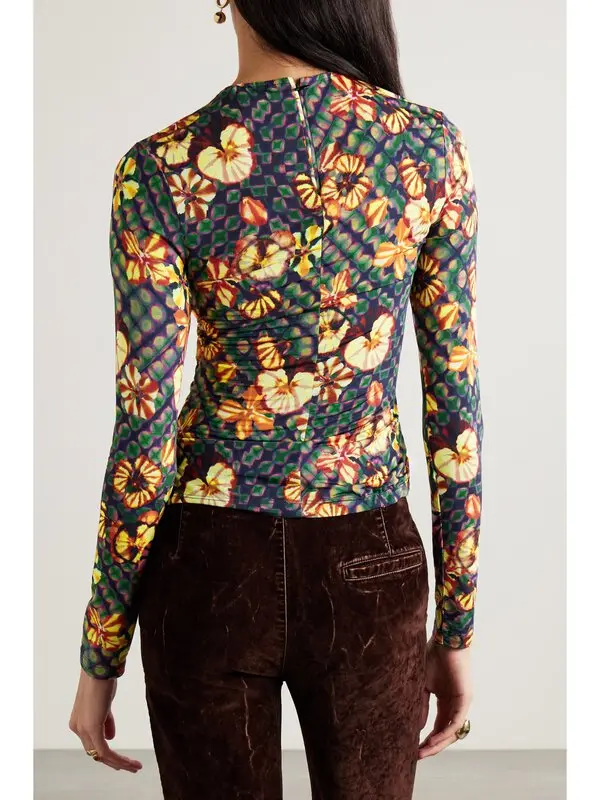 Ulla Johnson Braid-detailing Floral-print Stretch Knit Top