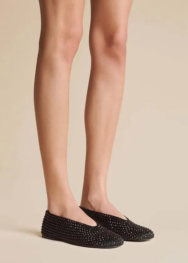 Khaite Marcy Crystal-embellished Ballerina Flats - Black