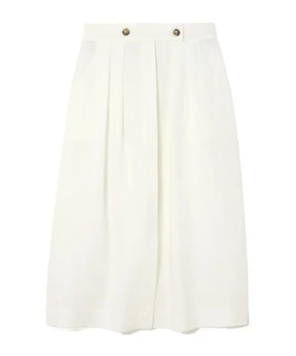 TOD'S Pleated Linen Skirt