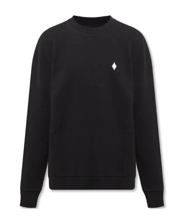 MARCELO BURLON COUNTY OF MILAN Logo Embroidered Crewneck Sweatshirt - Black