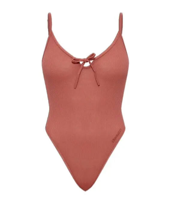 Dsquared2 Ribbed Bodysuit With Bow Detail - Brown