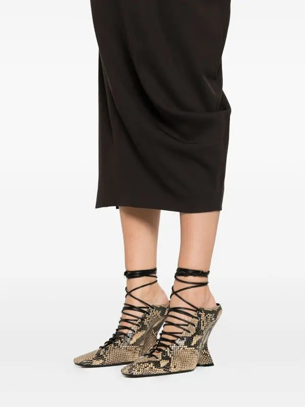 LANVIN Elastic Waist Ribbed Detail Skirt