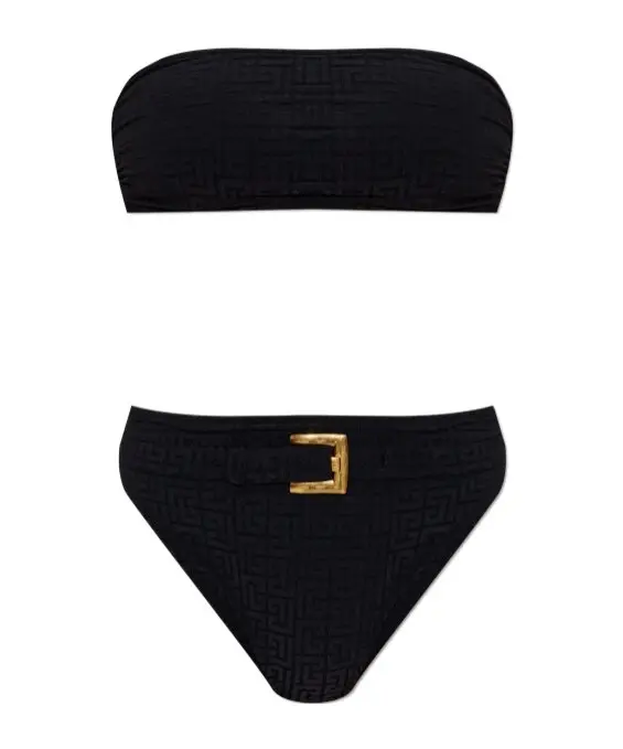 Balmain Belted Waist Bikini - Black