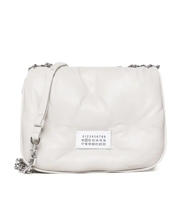 MAISON MARGIELA Glam Slam Quilted Padded Messenger Bag - Light Gray