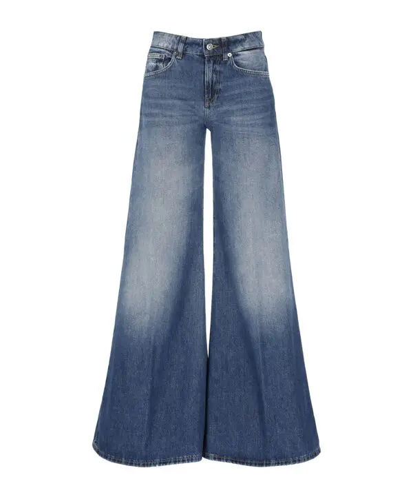 DONDUP Wide Leg Faded Jeans - Blue