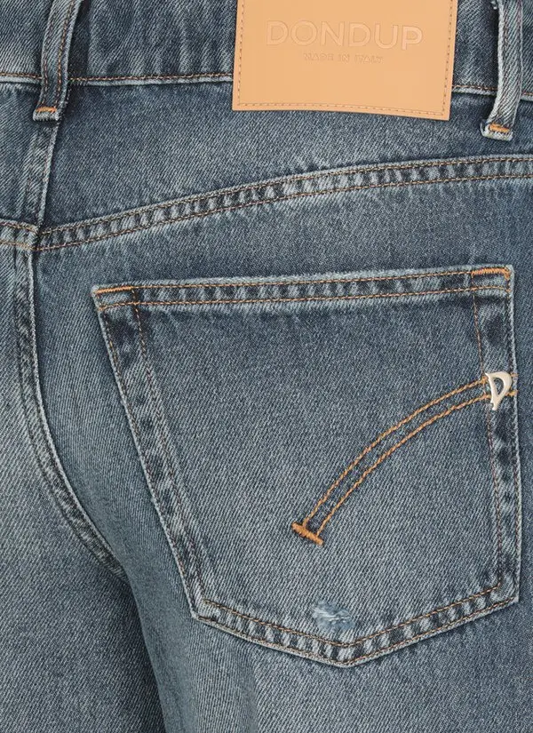 DONDUP Wide Leg Faded Jeans - Blue