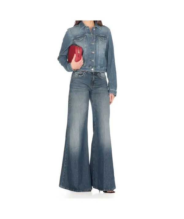 DONDUP Wide Leg Faded Jeans - Blue