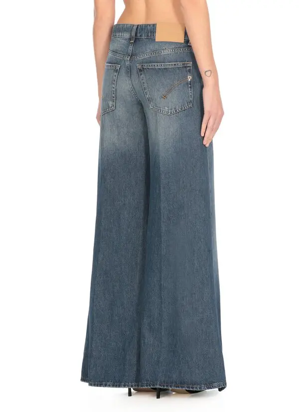 DONDUP Wide Leg Faded Jeans - Blue