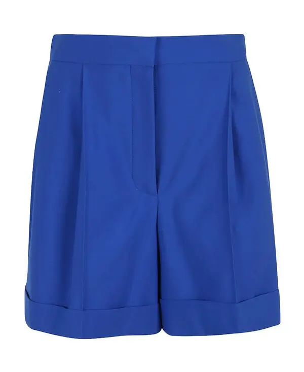 Alexander McQueen High-waist Tailored Shorts With Rolled Cuffs - Blue
