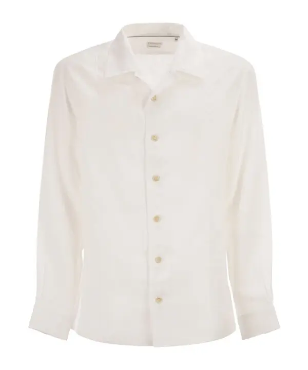 Brunello Cucinelli Crête Detailed Easy Fit Shirt - White