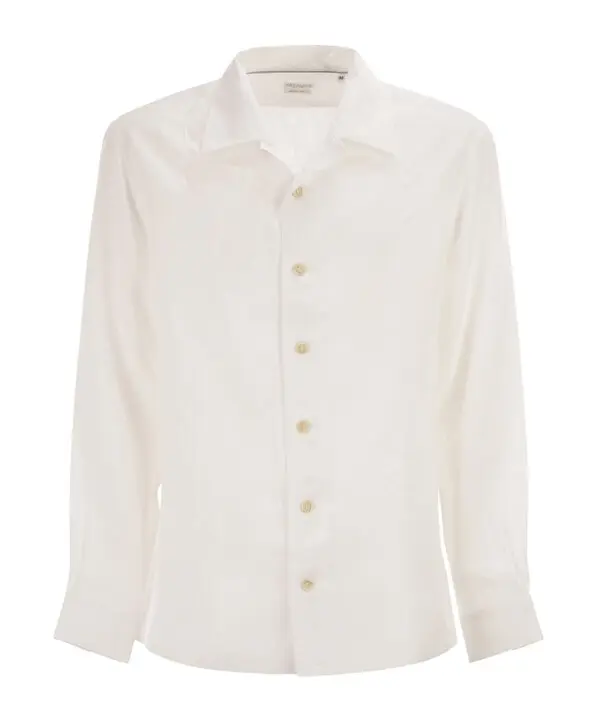 Brunello Cucinelli Crête Detailed Easy Fit Shirt