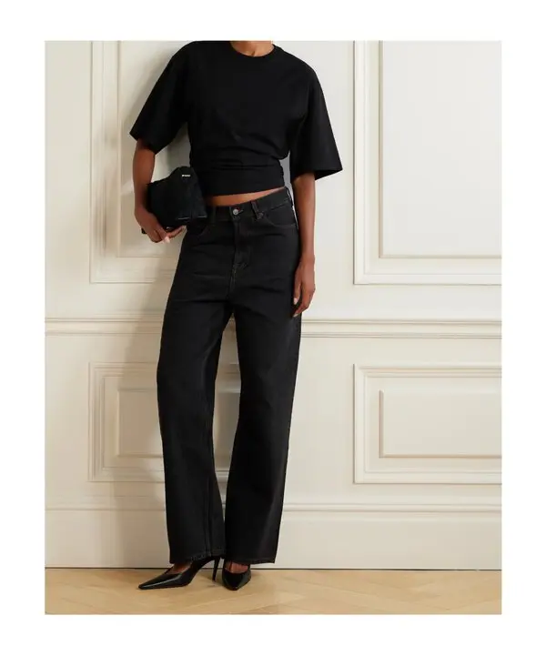 Wardrobe.NYC Logo-patch Cotton Wide-leg Jeans